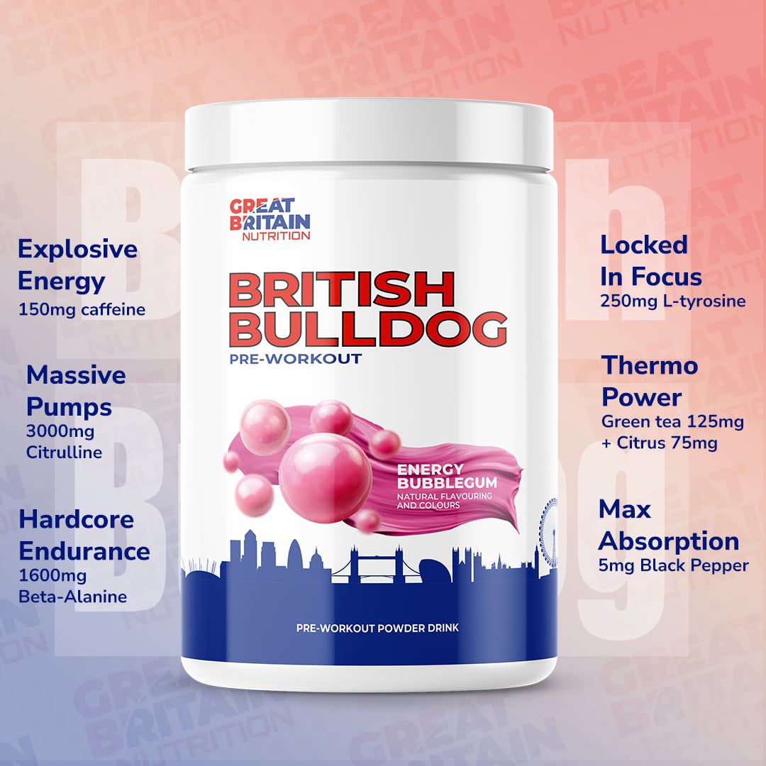 British Bulldog Pre-Workout Powder – Citrulline, Beta-Alanine & Caffei ...